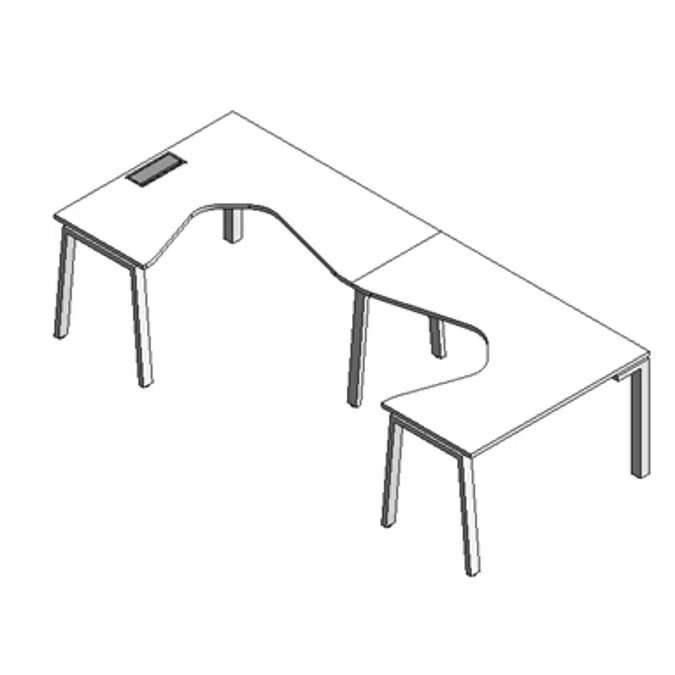 BIM objects - Free download! Modernform Double L-Shape Opposite Desk ...