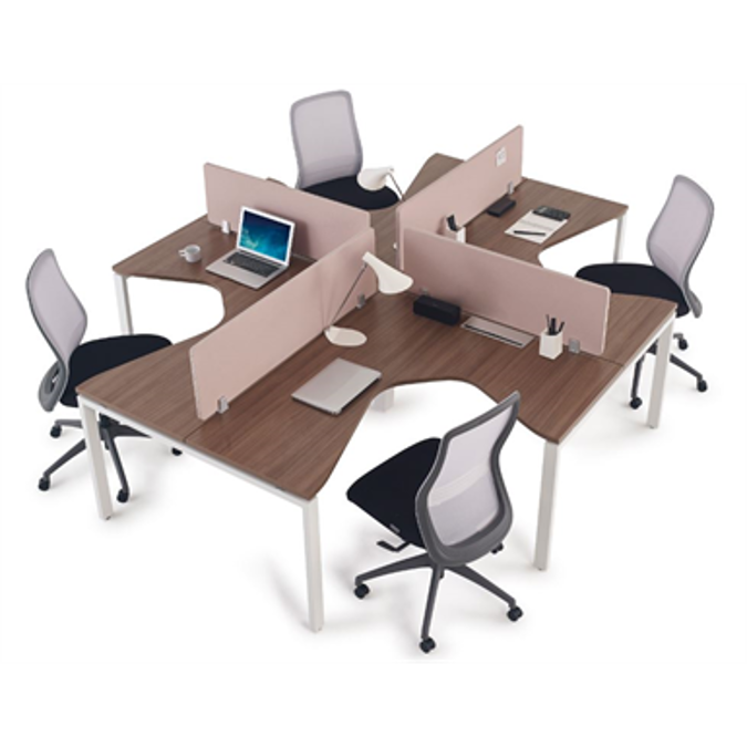 BIM objects - Free download! Modernform Full Set L-shape Opposite Desk ...