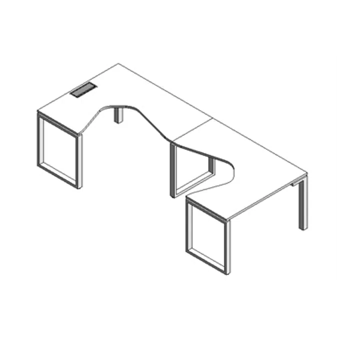 BIM objects - Free download! Modernform Double L-Shape Opposite Desk ...