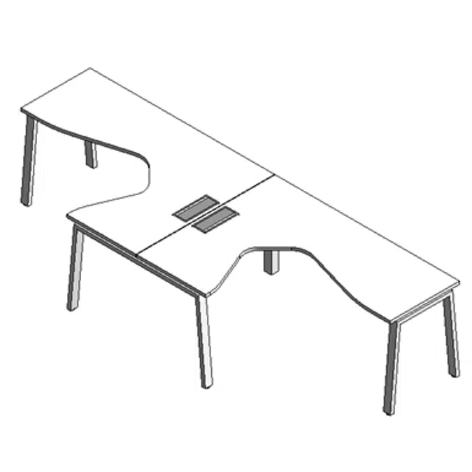 BIM objects - Free download! Modernform Double L-Shape Desk Cosmos ...