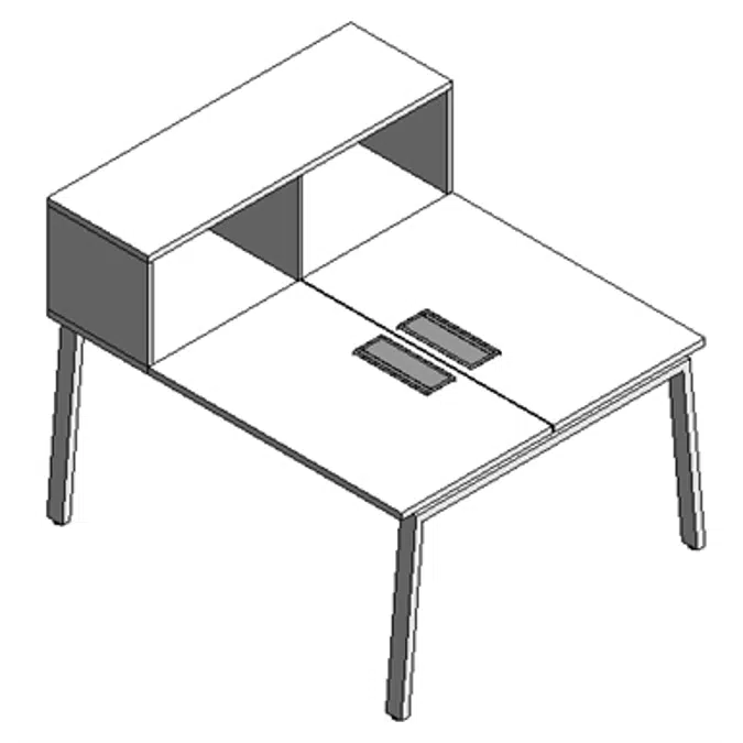 BIM objects - Free download! Modernform Double Desk on Top Cabinet 2 ...