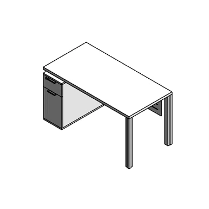 BIM objects - Free download! Modernform Single Desk with Pedestal Neon ...