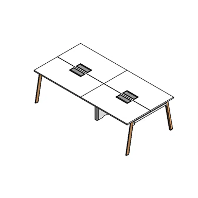 BIM objects - Free download! Modernform Double Desk 4 Seat Asdish ...