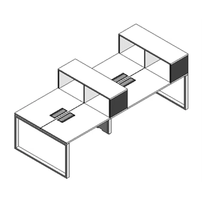 BIM objects - Free download! Modernform Double Desk on Top Cabinet 4 ...