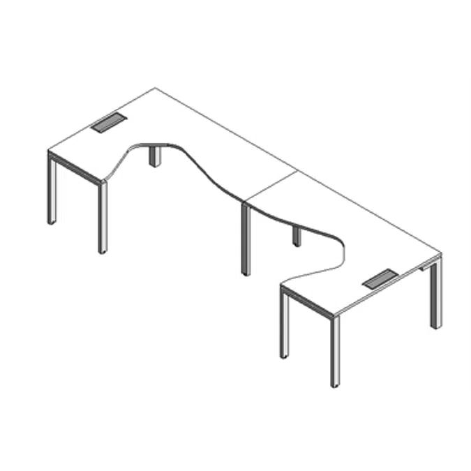 BIM objects - Free download! Modernform Double L-Shape Opposite Desk ...
