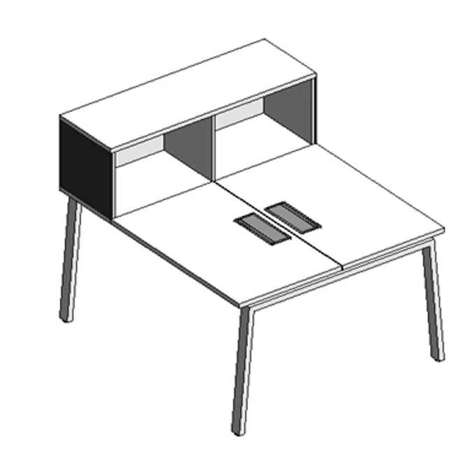 BIM objects - Free download! Modernform Double Desk on Top Cabinet 2 ...