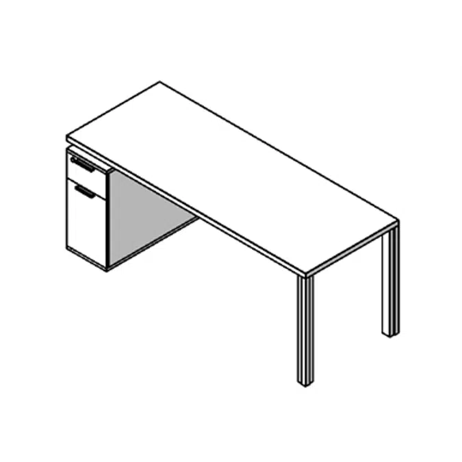 BIM objects - Free download! Modernform Single Desk with Pedestal Neon ...
