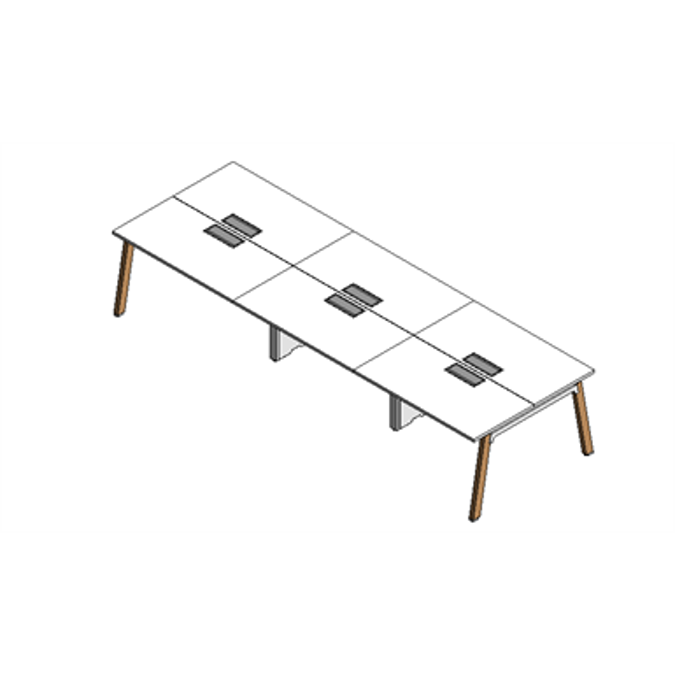 BIM objects - Free download! Modernform Double Desk 6 Seat Asdish ...