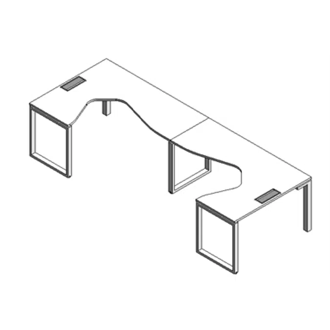 BIM objects - Free download! Modernform Double L-Shape Opposite Desk ...