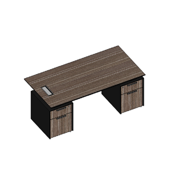 BIM objects - Free download! Modernform Desk with Left Cabinet EXM4 200x100 | BIMobject