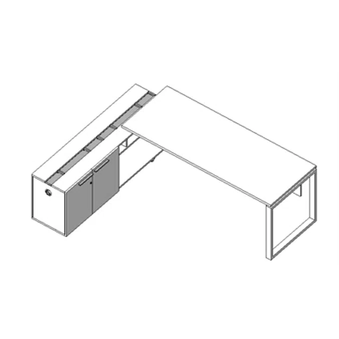 BIM objects - Free download! Modernform Manager Desk Left Cabinet ...