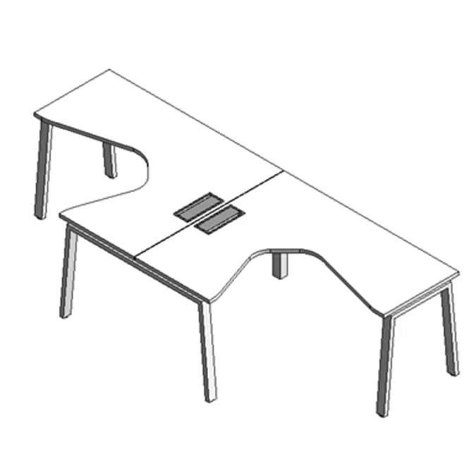BIM objects - Free download! Modernform Double L-Shape Desk Cosmos ...