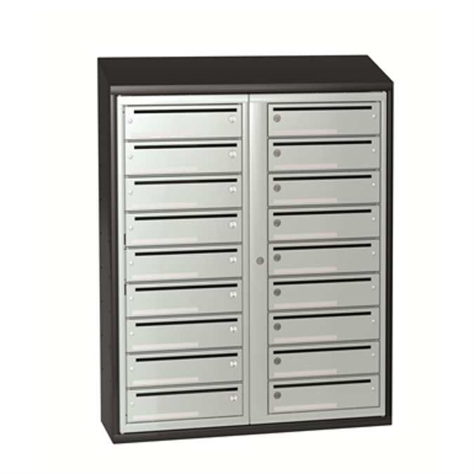 BIM objects - Free download! Mailbox typ 1 double section 18 boxes ...