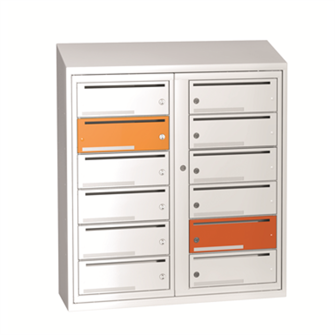 BIM objects - Free download! Mailbox typ 1 double section 12 boxes ...