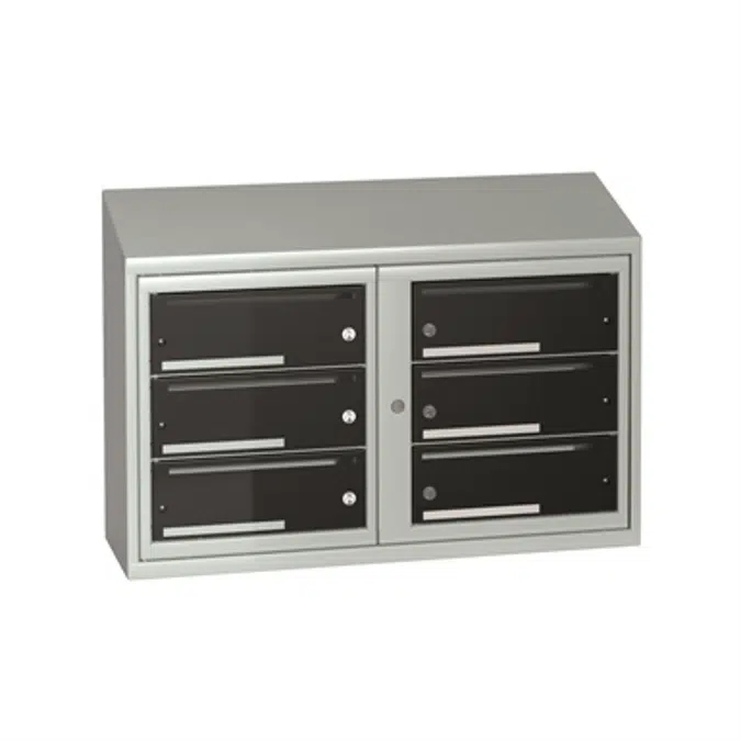 BIM objects - Free download! Mailbox typ 1 double section 6 boxes ...