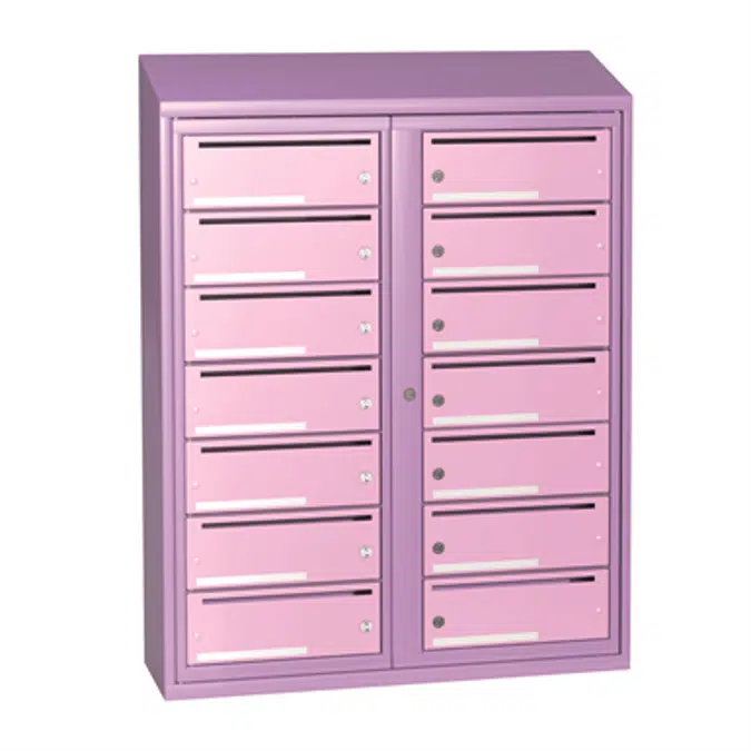 BIM objects - Free download! Mailbox typ 1 double section 14 boxes ...