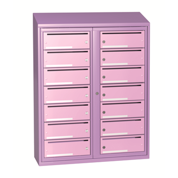 BIM objects - Free download! Mailbox typ 1 double section 14 boxes ...