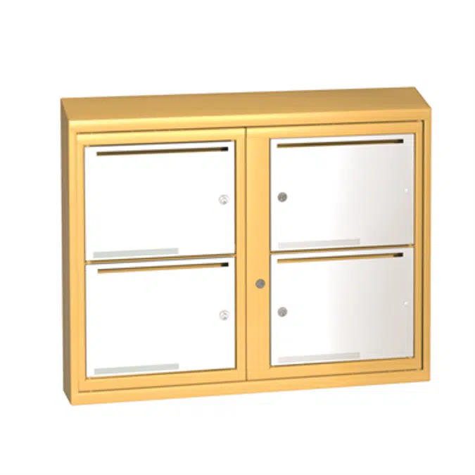 BIM objects - Free download! Mailbox typ 2 double section 4 boxes ...