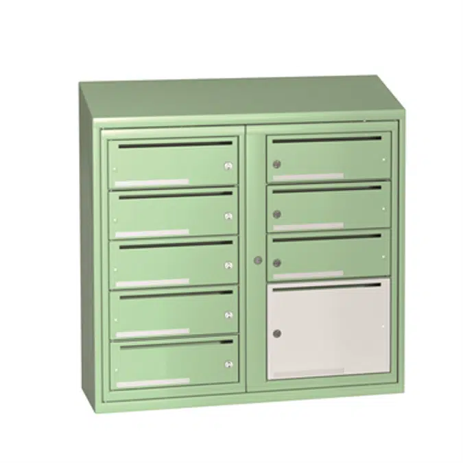BIM objects - Free download! Mailbox typ 3 double section 9 boxes ...