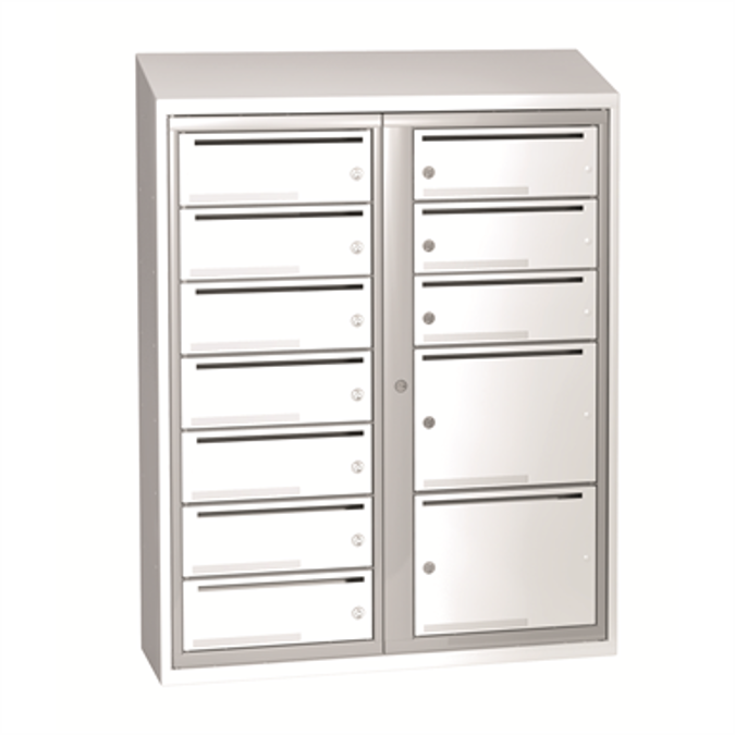 BIM objects - Free download! Mailbox typ 3 double section 12 boxes ...