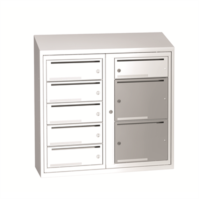 BIM objects - Free download! Mailbox typ 3 double section 8 boxes ...