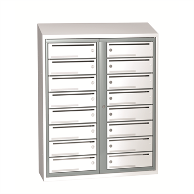 BIM objects - Free download! Mailbox typ 1 double section 16 boxes ...