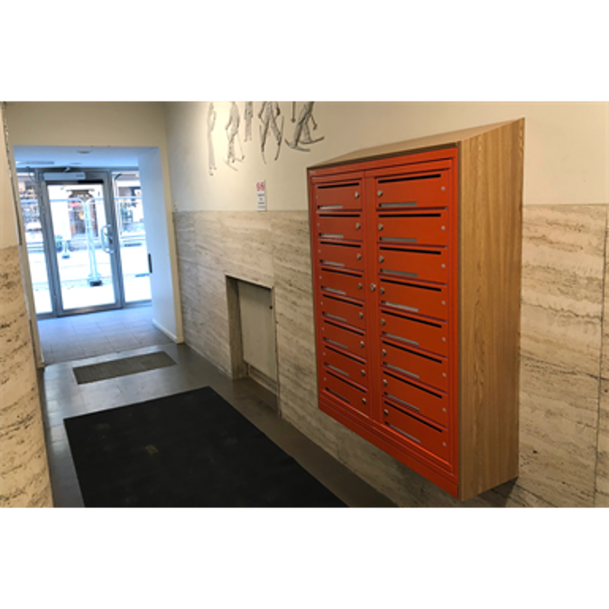 BIM objects - Free download! Mailbox typ 1 double section 10 boxes ...