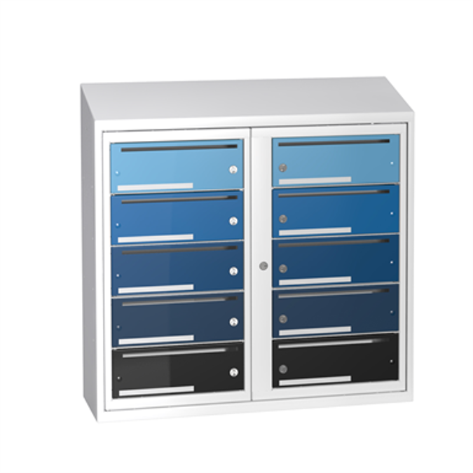 BIM objects - Free download! Mailbox typ 1 double section 10 boxes ...