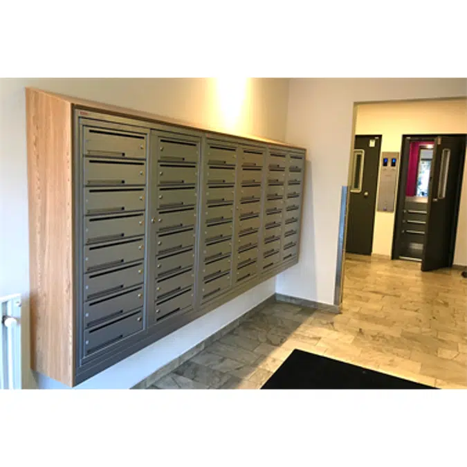 BIM objects - Free download! Mailbox Typ 3 double section 5 boxes ...