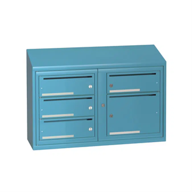 BIM objects - Free download! Mailbox Typ 3 double section 5 boxes ...