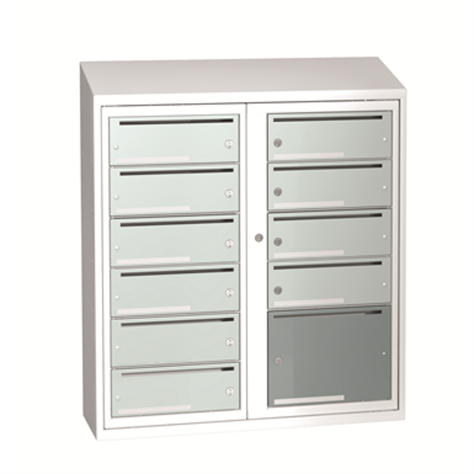 BIM objects - Free download! Mailbox typ 3 double section 11 boxes ...