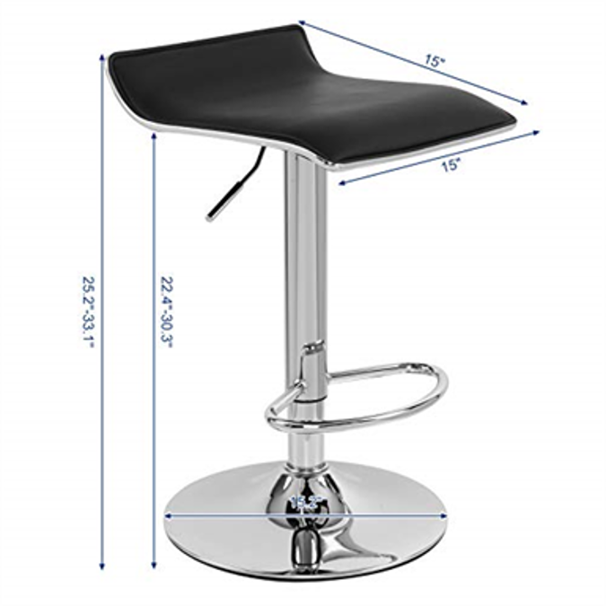 BIM objects - Free download! SONGMICS ULJB62BK Adjustable Bar Stools ...