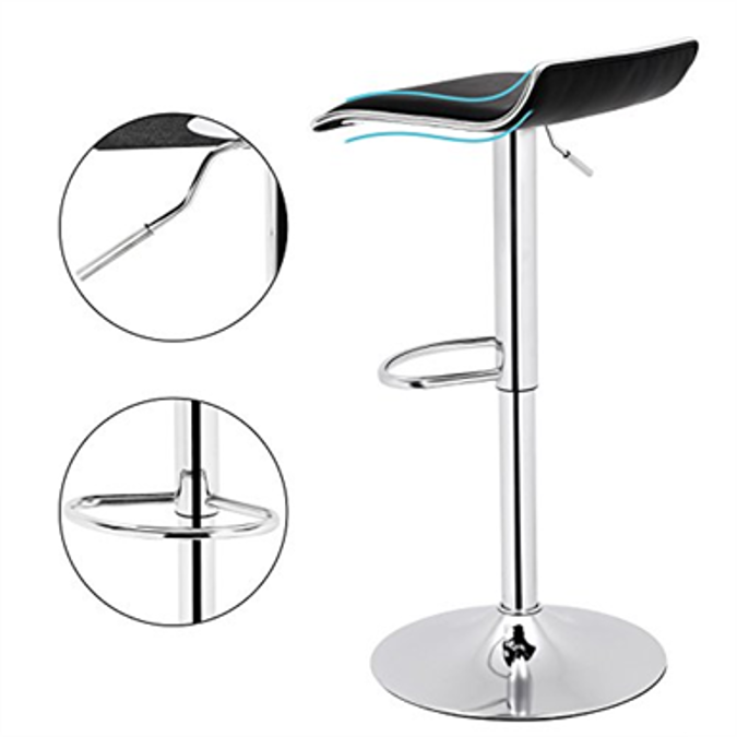 BIM objects - Free download! SONGMICS ULJB62BK Adjustable Bar Stools ...