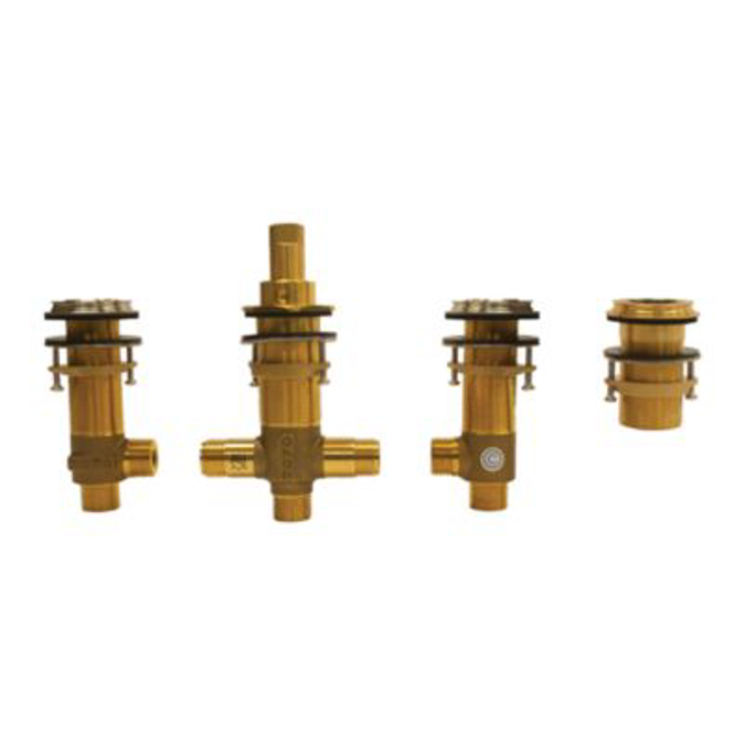 BIM objects - Free download! Four-Hole Roman Tub Filler Rough | BIMobject