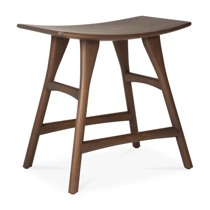 BIM objects - Free download! Osso stool - varnished teak - brown - 50x33x49 cm | BIMobject