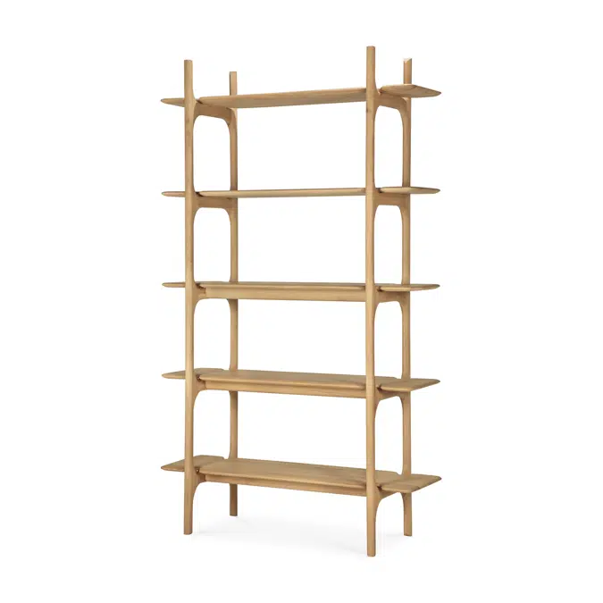 BIM objects - Free download! PI rack - oak - 5 shelves - 110x39x187 cm ...