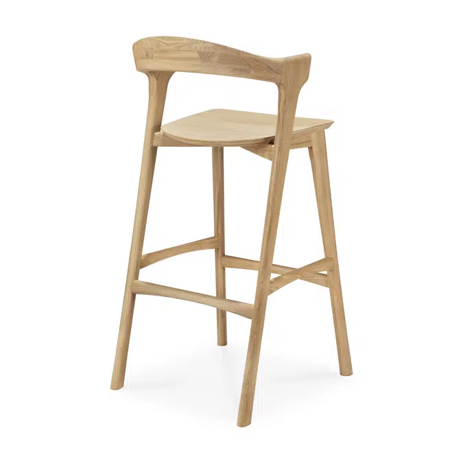 BIM objects - Free download! Bok bar stool - varnished oak - 50x53x103 cm | BIMobject