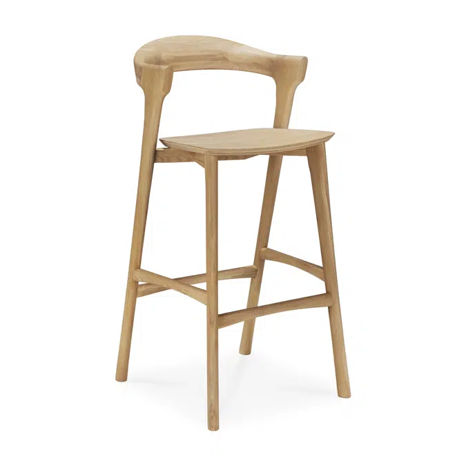 BIM objects - Free download! Bok bar stool - varnished oak - 50x53x103 cm | BIMobject