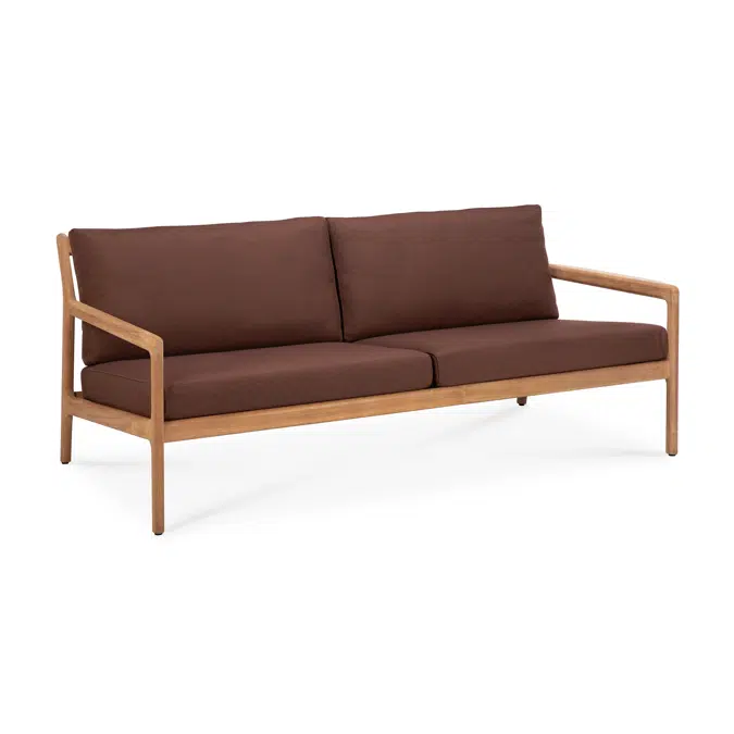 BIM objects - Free download! Jack outdoor sofa - teak - Burgundy fabric ...
