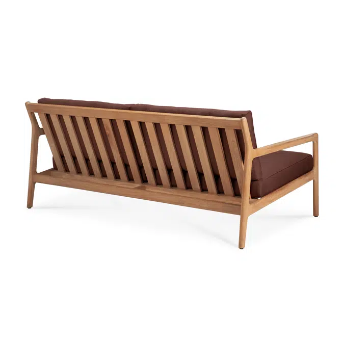 BIM objects - Free download! Jack outdoor sofa - teak - Burgundy fabric ...