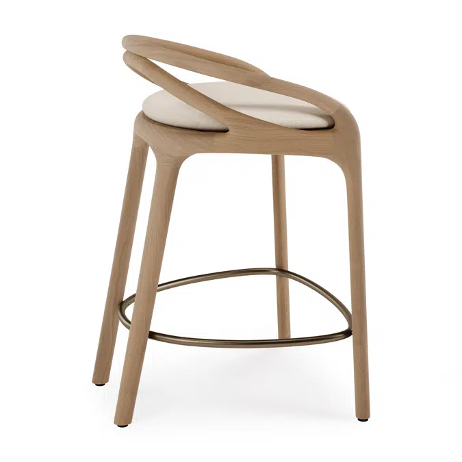 BIM objects - Free download! Aleta counter stool - varnished oak ...