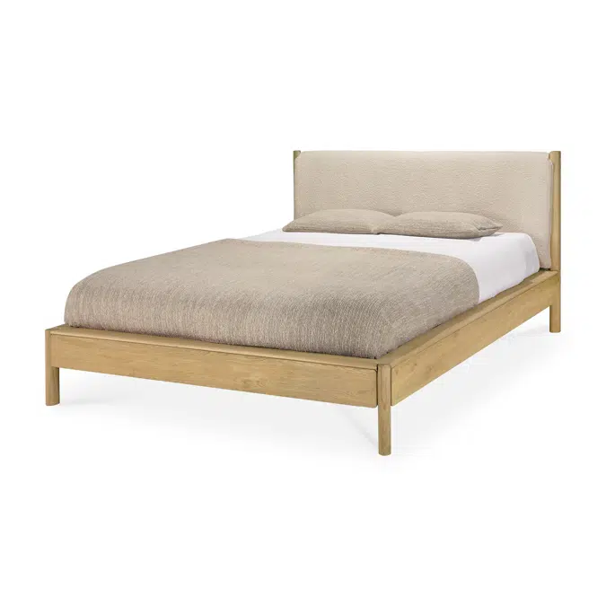 BIM objects - Free download! PI bed - oak - Cloud fabric - mattress ...