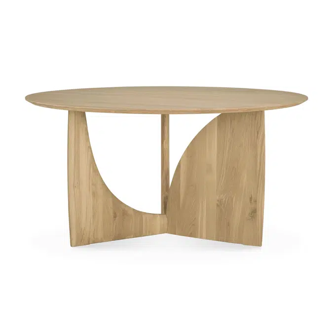 BIM objects - Free download! Geometric table - oak - round - 150x150x76 ...