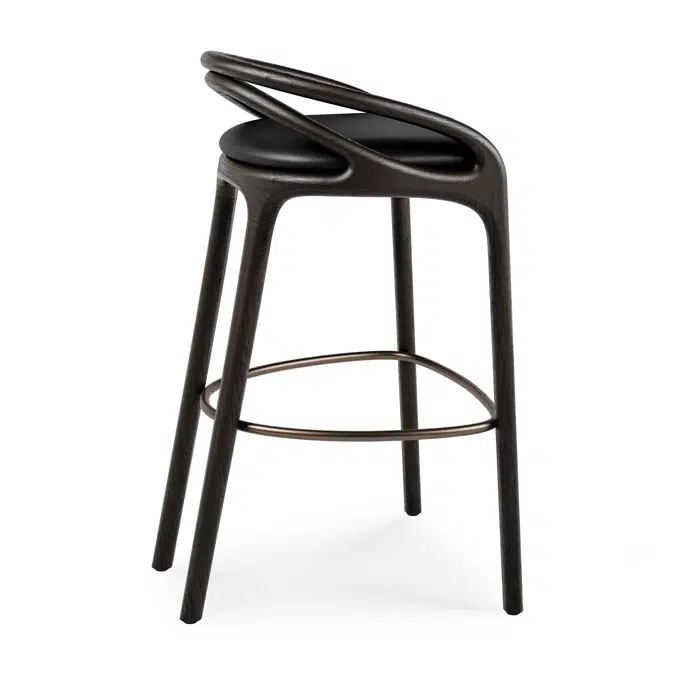 BIM objects - Free download! Aleta bar stool - varnished teak - dark ...
