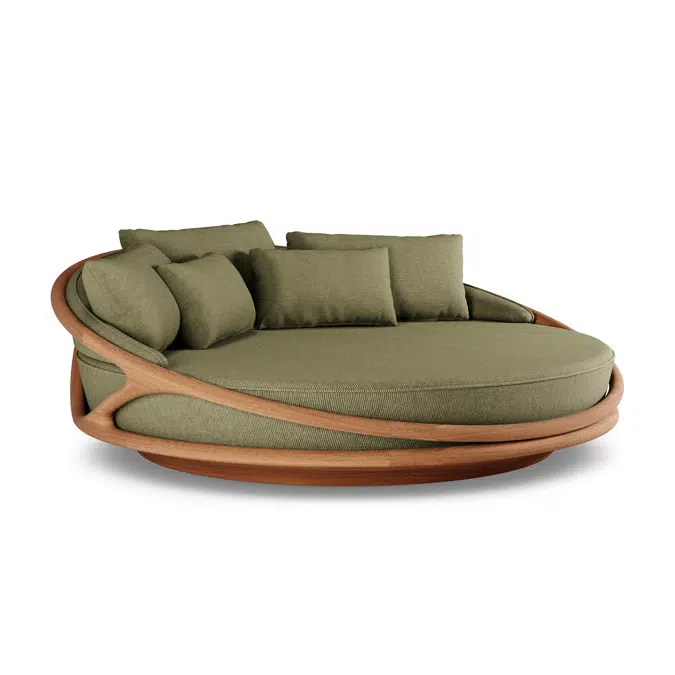 BIM objects - Free download! Solis outdoor daybed - teak - green ...