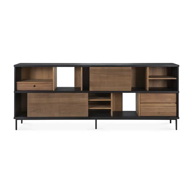 BIM objects - Free download! Oscar sideboard - teak - 2 sliding doors ...