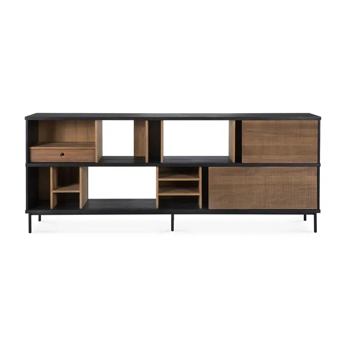 BIM objects - Free download! Oscar sideboard - teak - 2 sliding doors ...