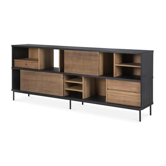 BIM objects - Free download! Oscar sideboard - teak - 2 sliding doors ...