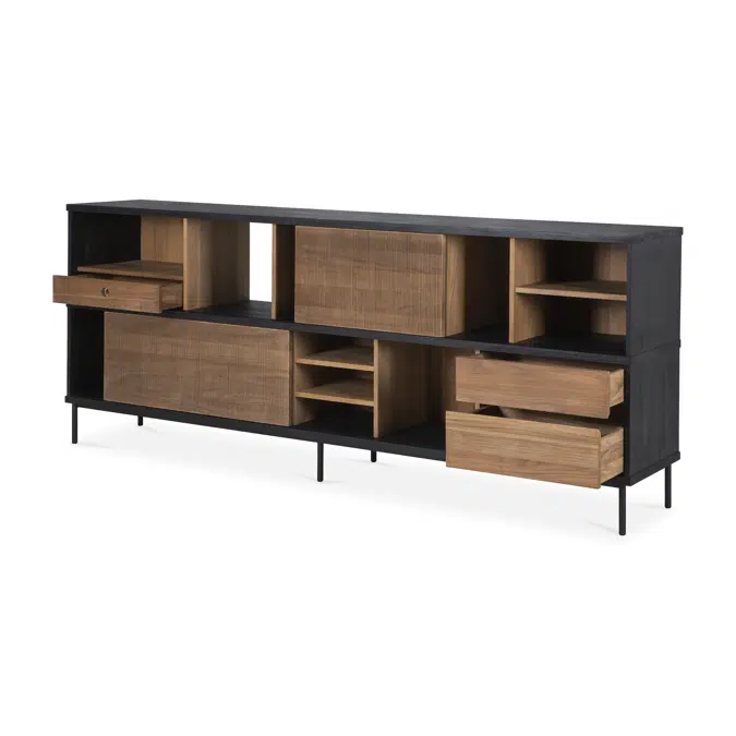 BIM objects - Free download! Oscar sideboard - teak - 2 sliding doors ...