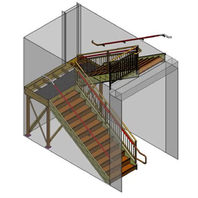 BIM objects - Free download! Commercial Steel Stair, Flat Plate ...